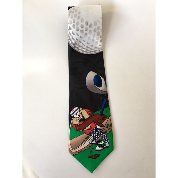 Raphael | Accessories | Tazmanian Devil Playing Golf Mens Neck Tie ...